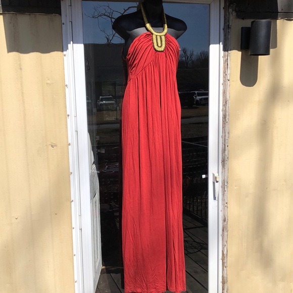 a.n.a | Dresses | 3 Bundled New Ana Cinnamon Orange Beaded Tie Neck ...
